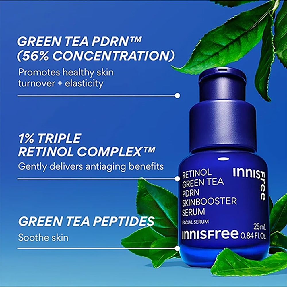 Retinol Green Tea Skin Booster PDRN Face Serum 25ml – INNISFREE India